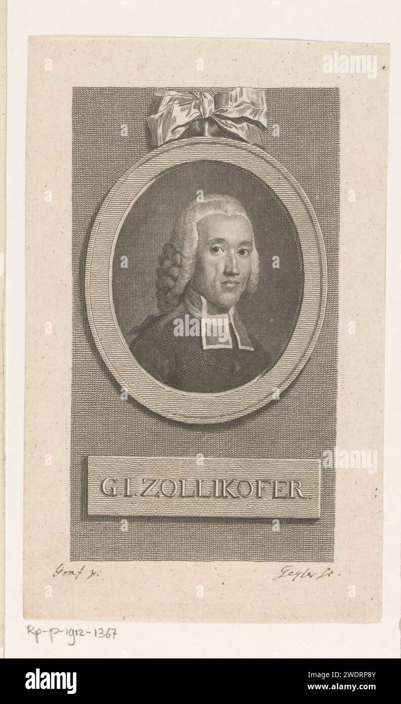 PortraT van Georg Joachim Zollikofer, Christian Gottlieb Geyser, 1752 ...