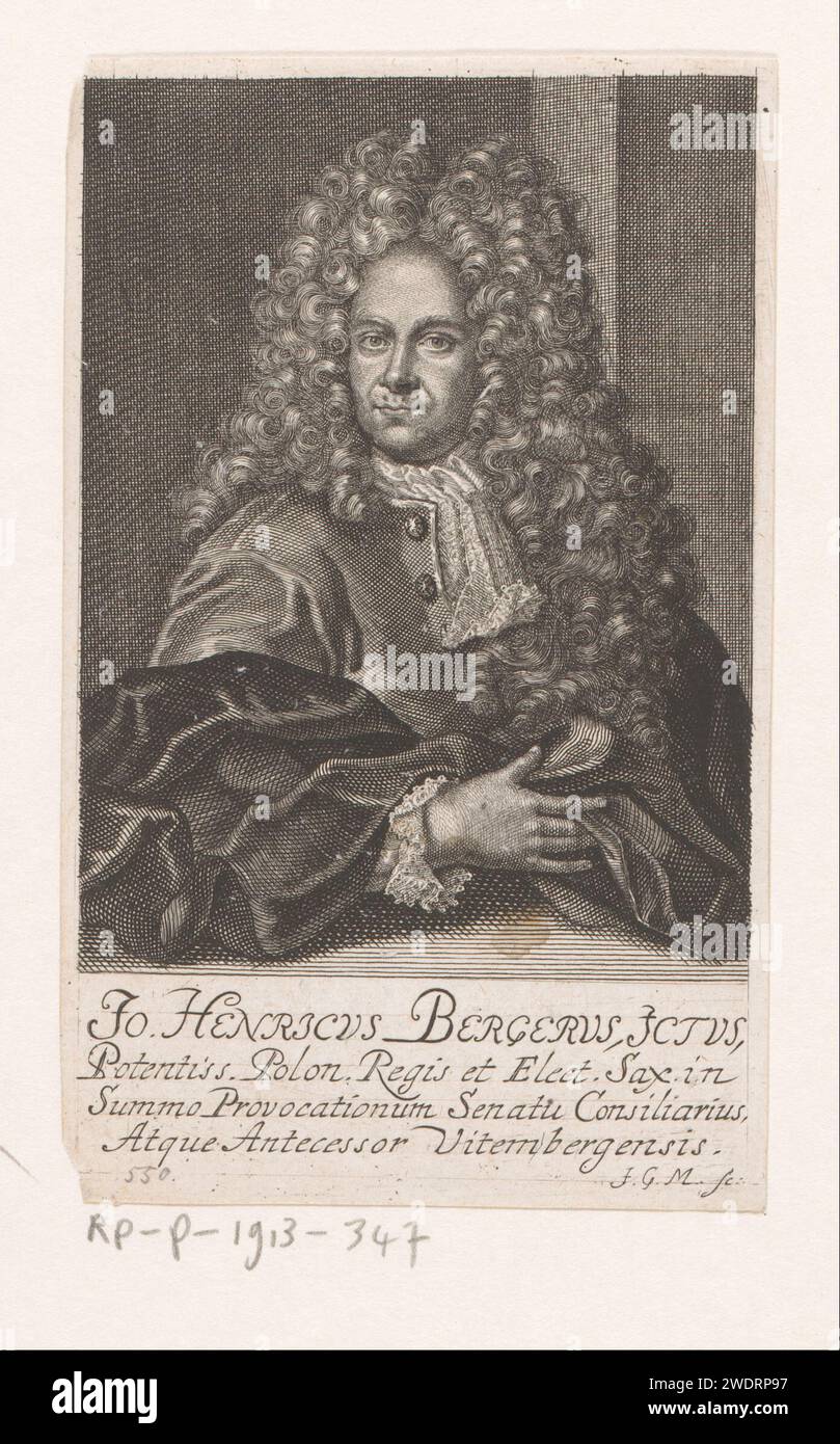 Portrait van Johann Heinrich Edler von Berger, Johann Georg Mentzel ...