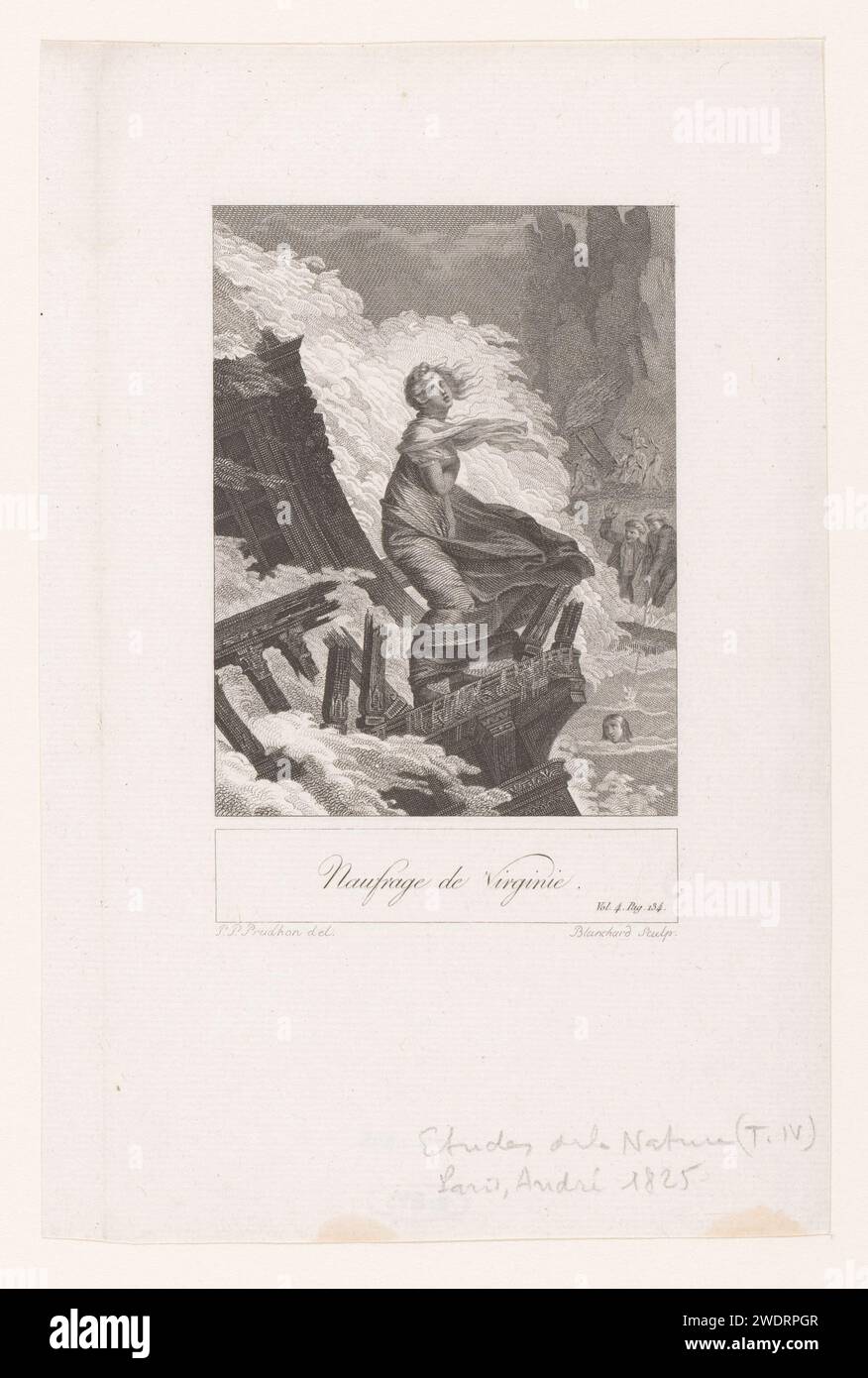 Viriginie shipwreck, Auguste Thomas Marie Blanchard, After Pierre Prud ...