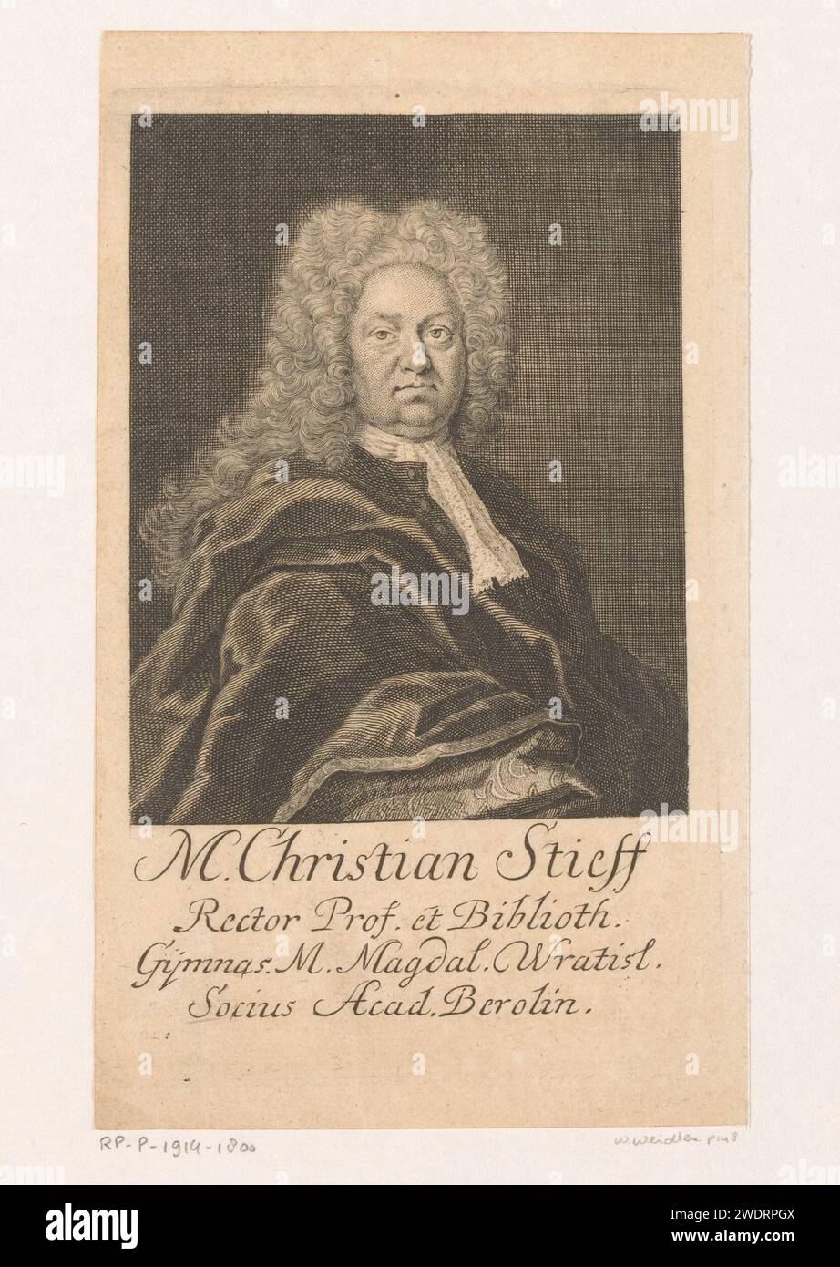 Portrait of Christian Stieff, Martin Berbigeroth, 1731 print Leipzig ...