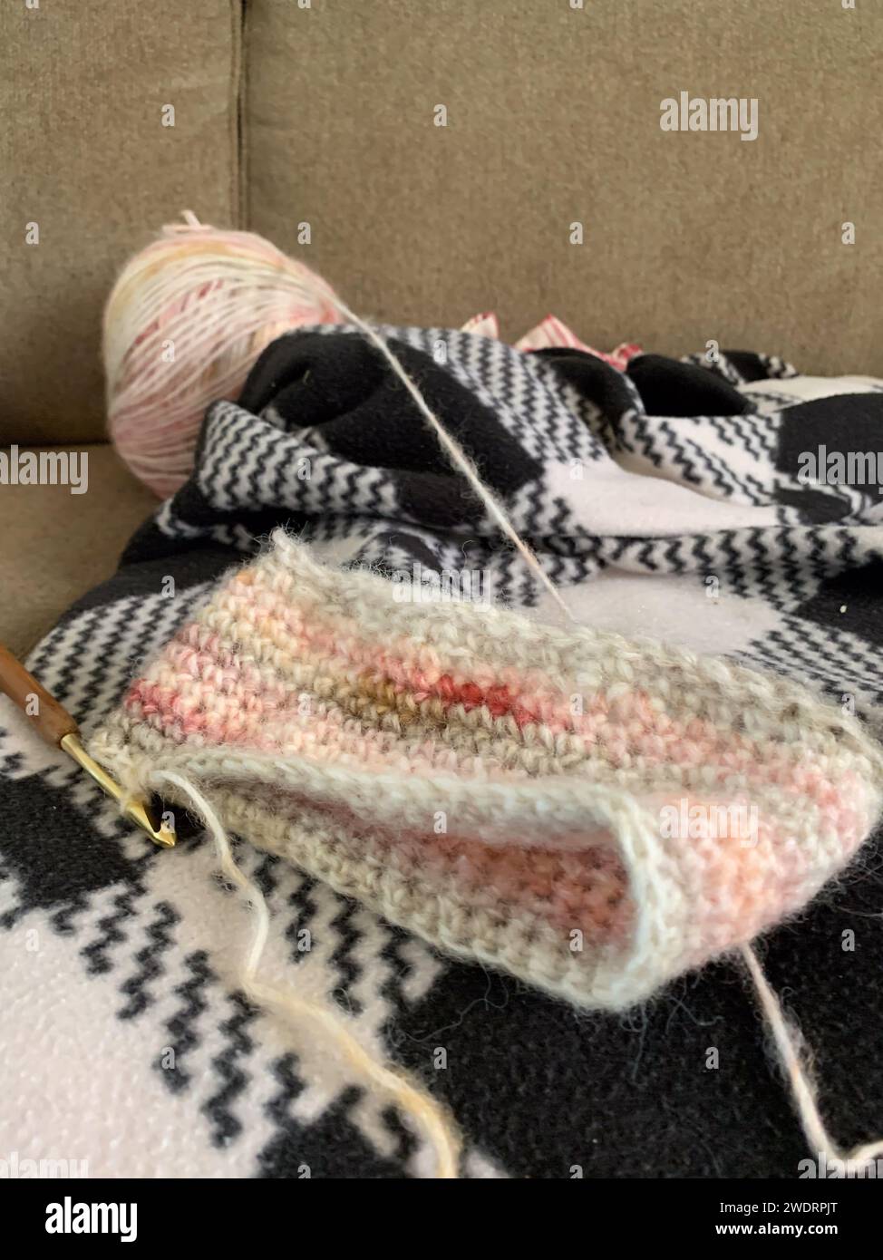 Cozy Crochet Session with Variegated Yarn Stock Photo - Alamy