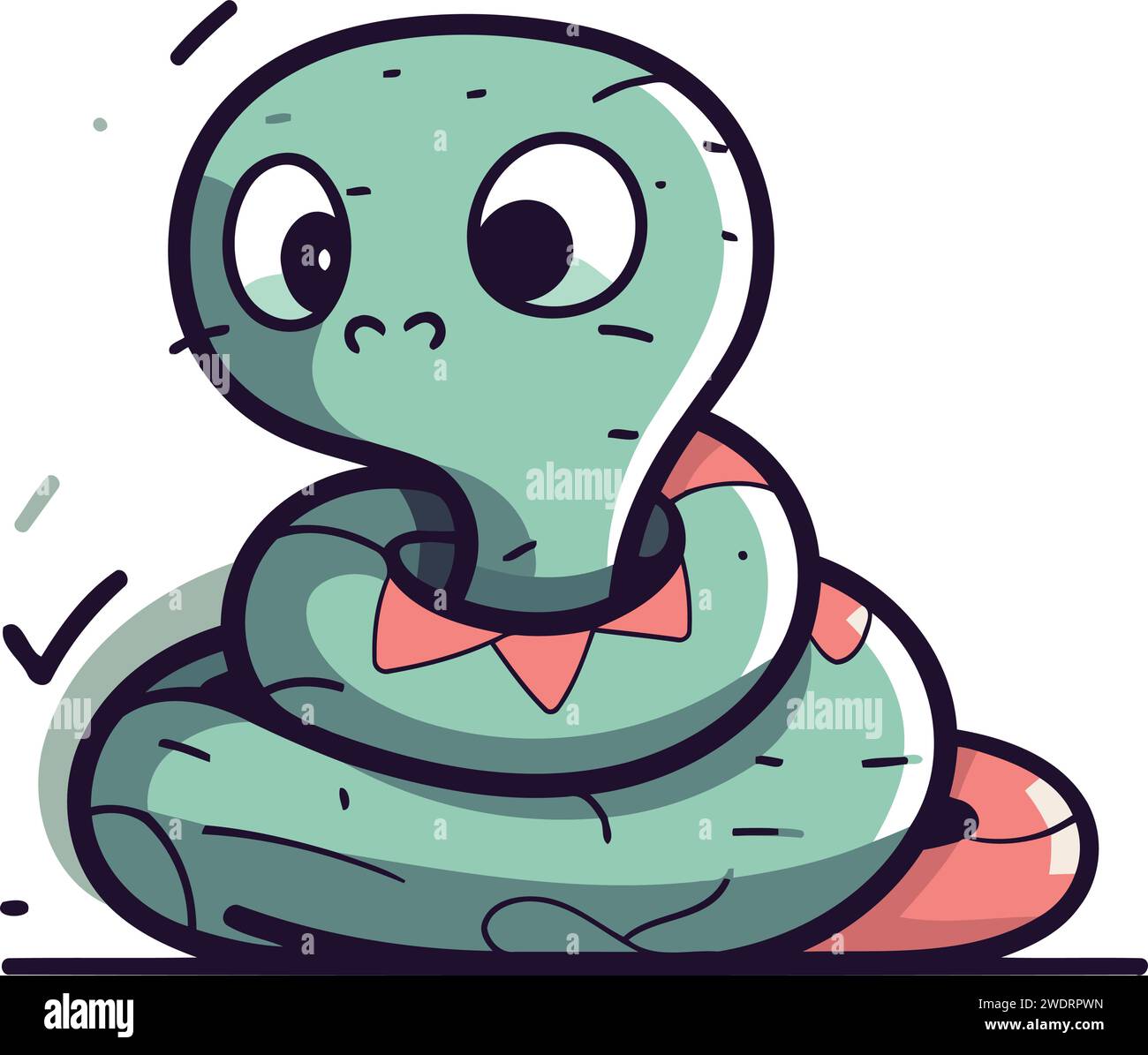 Cute cartoon snake. Vector illustration isolated on a white background ...