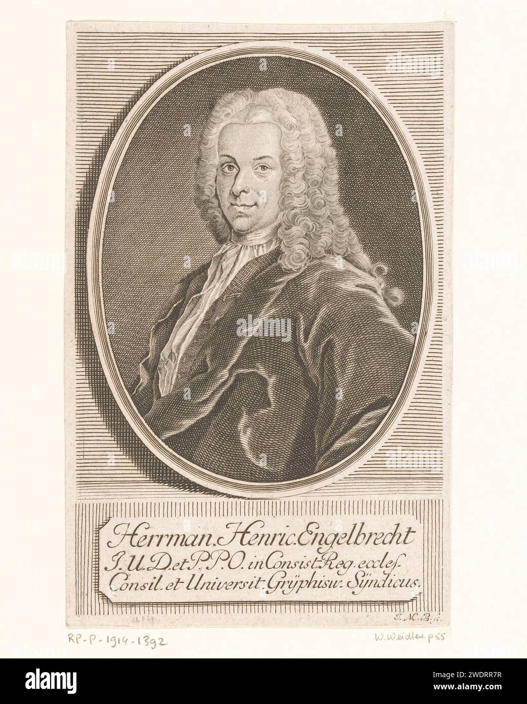 Portrait of Hermann Heinrich Engelbrecht, Johann Martin Berbigeroth ...