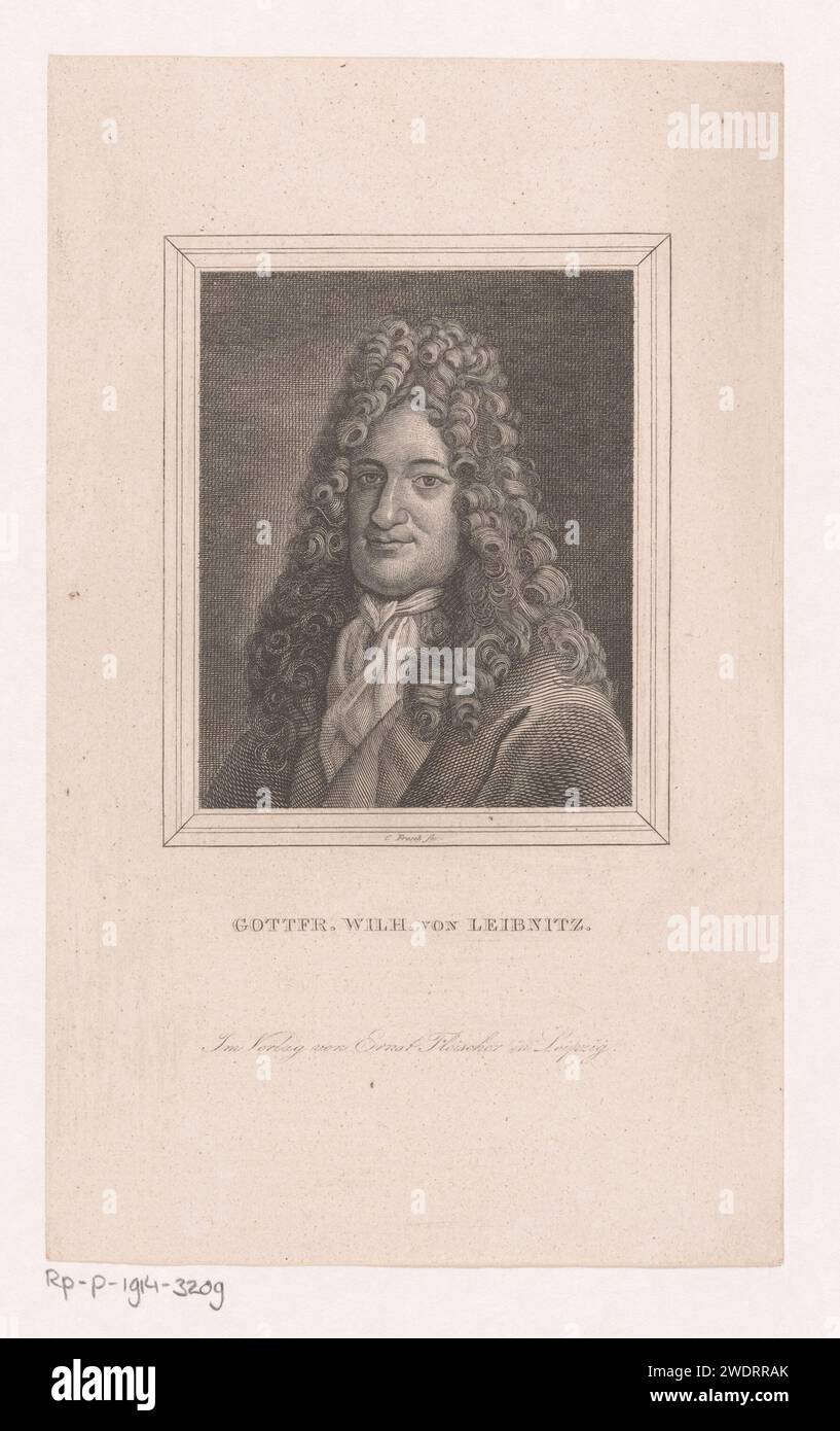 PortraT van Gottfried Wilhelm Leibniz, Carl Frosch, 1781 - 1827 print ...