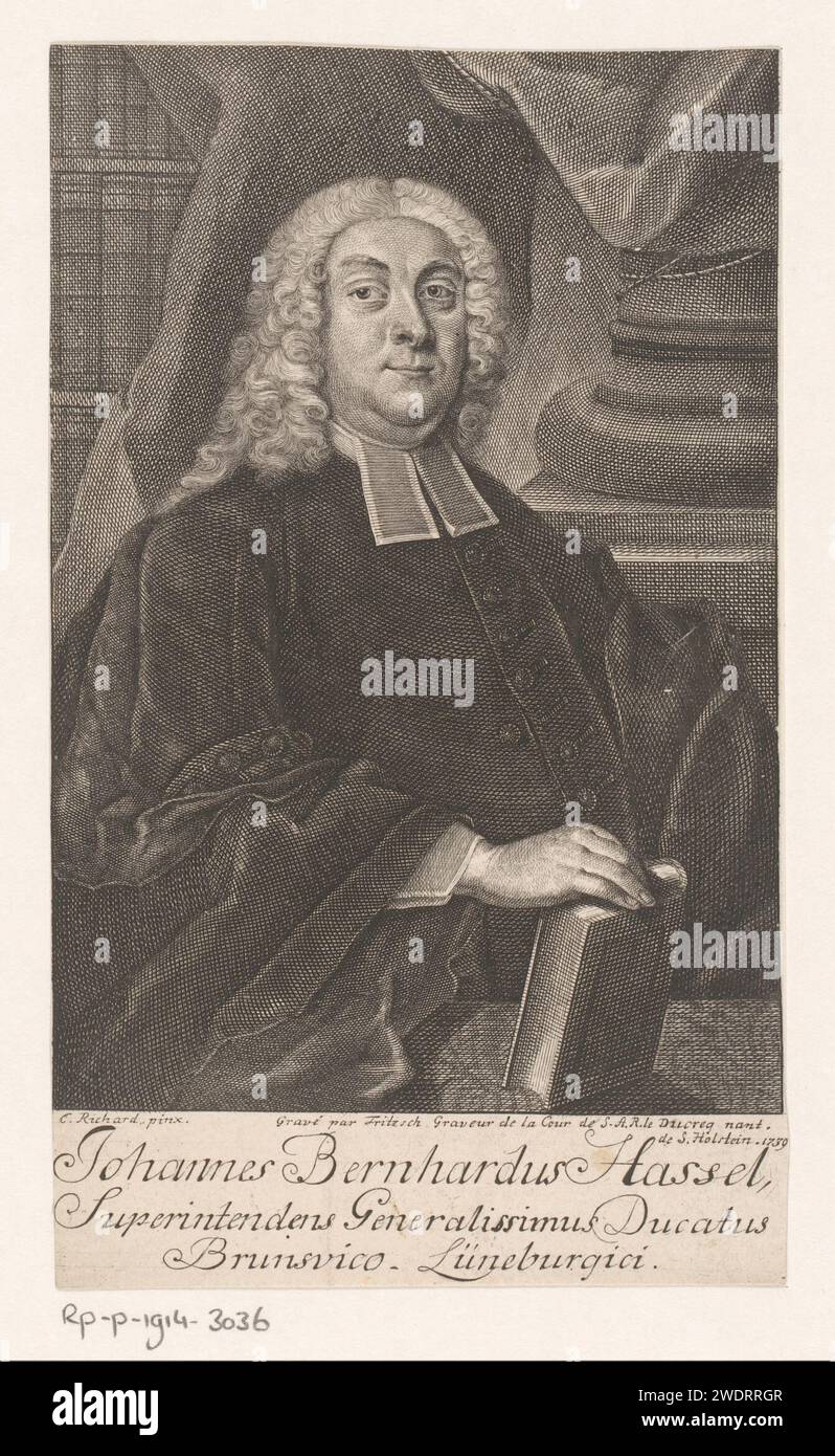 Portrait van Johann Bernhard Hassel, Christian Fritzsch, after Carl ...