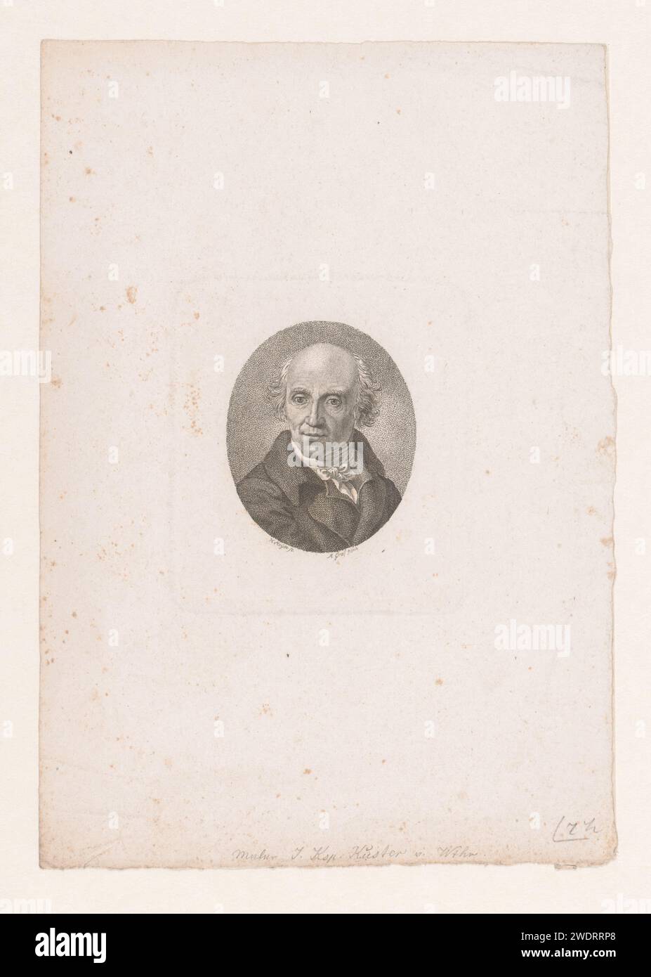 Portrait van Johann Kaspar Küster, Heinrich Meyer, after Anton Graff ...