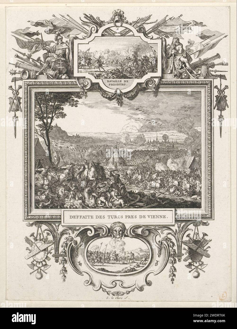 The Turks defeated Vienna, 1683, Sébastien Leclerc (I), 1704 print The ...
