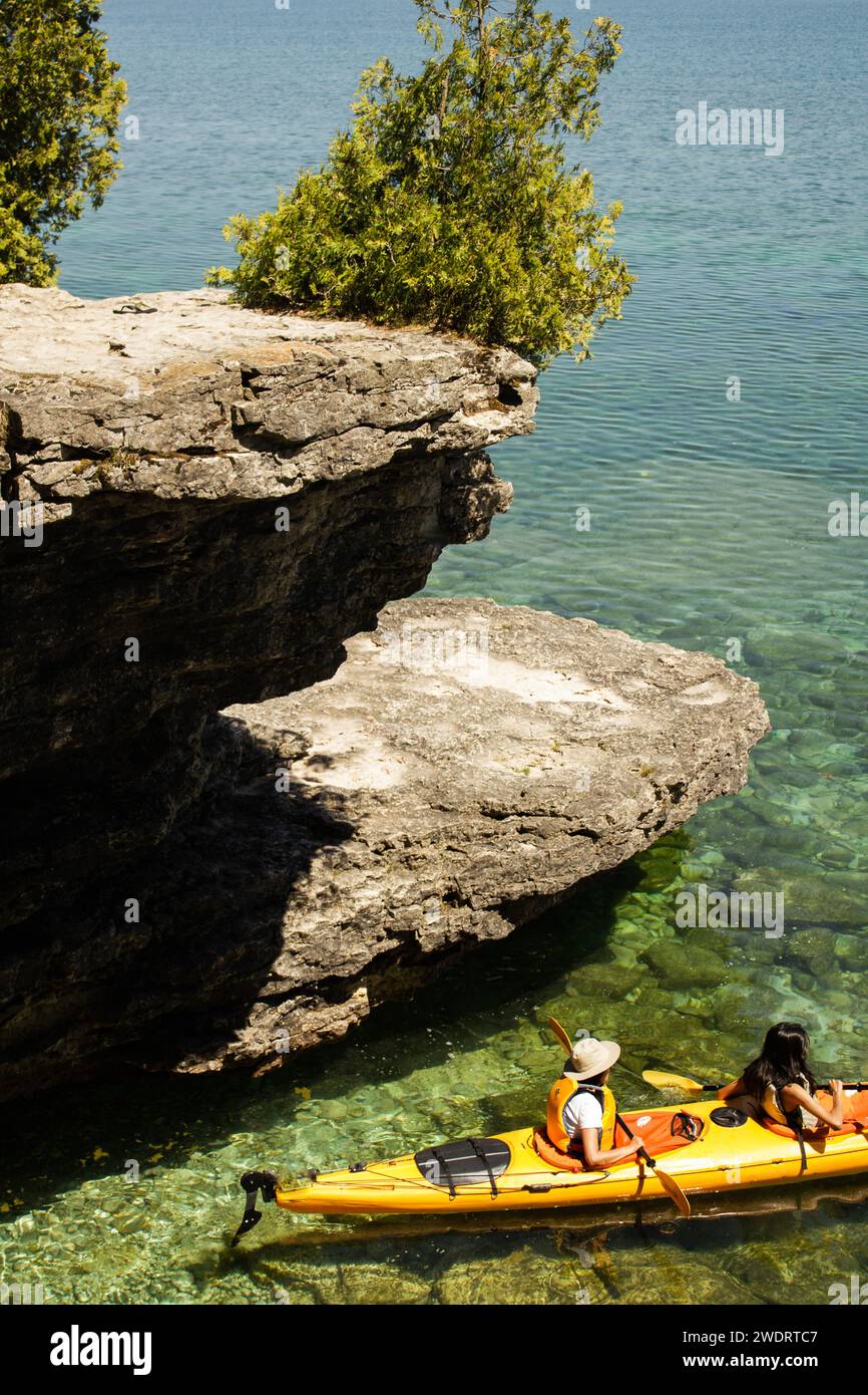 Door County, Wisconsin Kayaking at Cave Point Park Stock Photo - Alamy