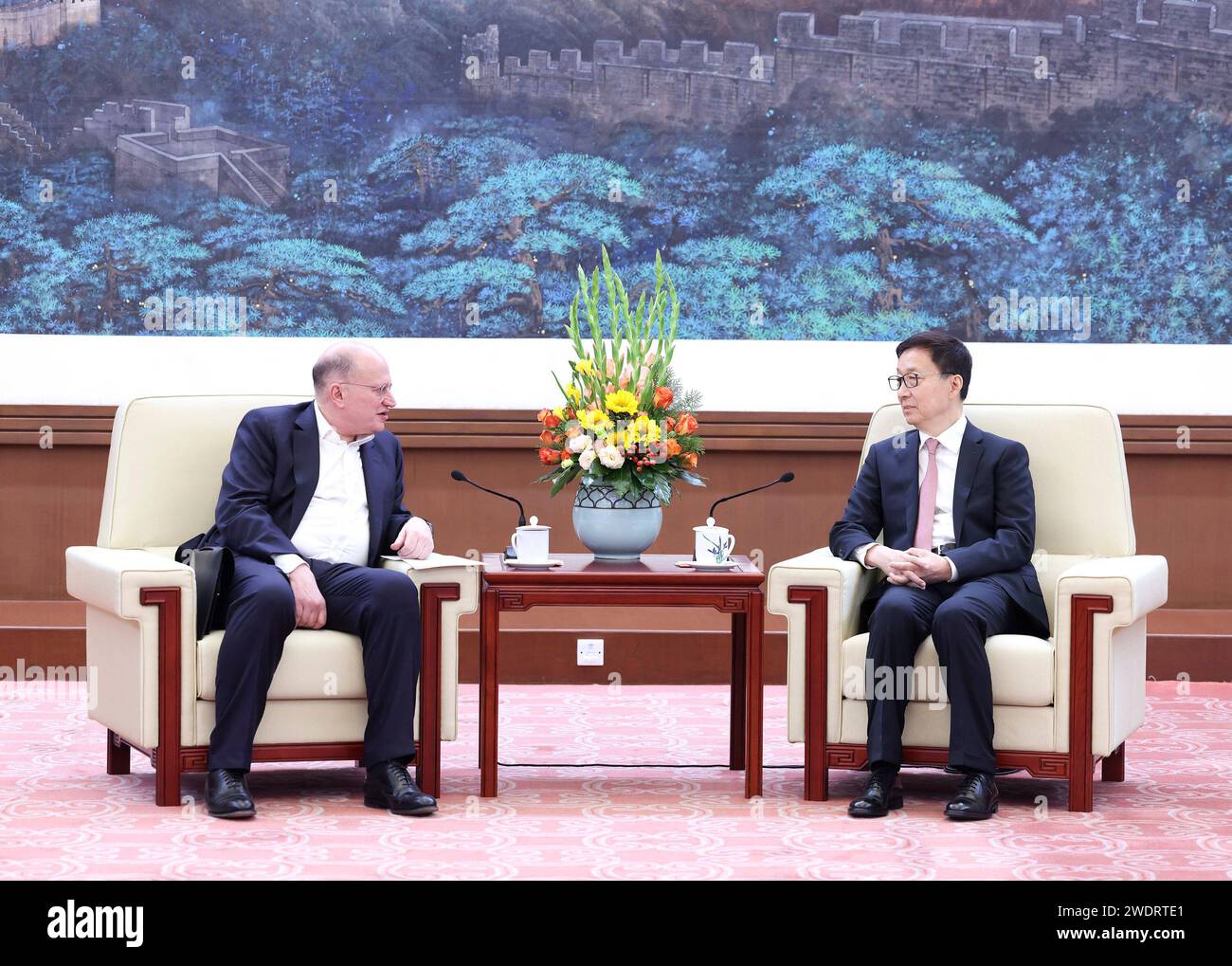 Beijing, China. 22nd Jan, 2024. Chinese Vice President Han Zheng meets ...