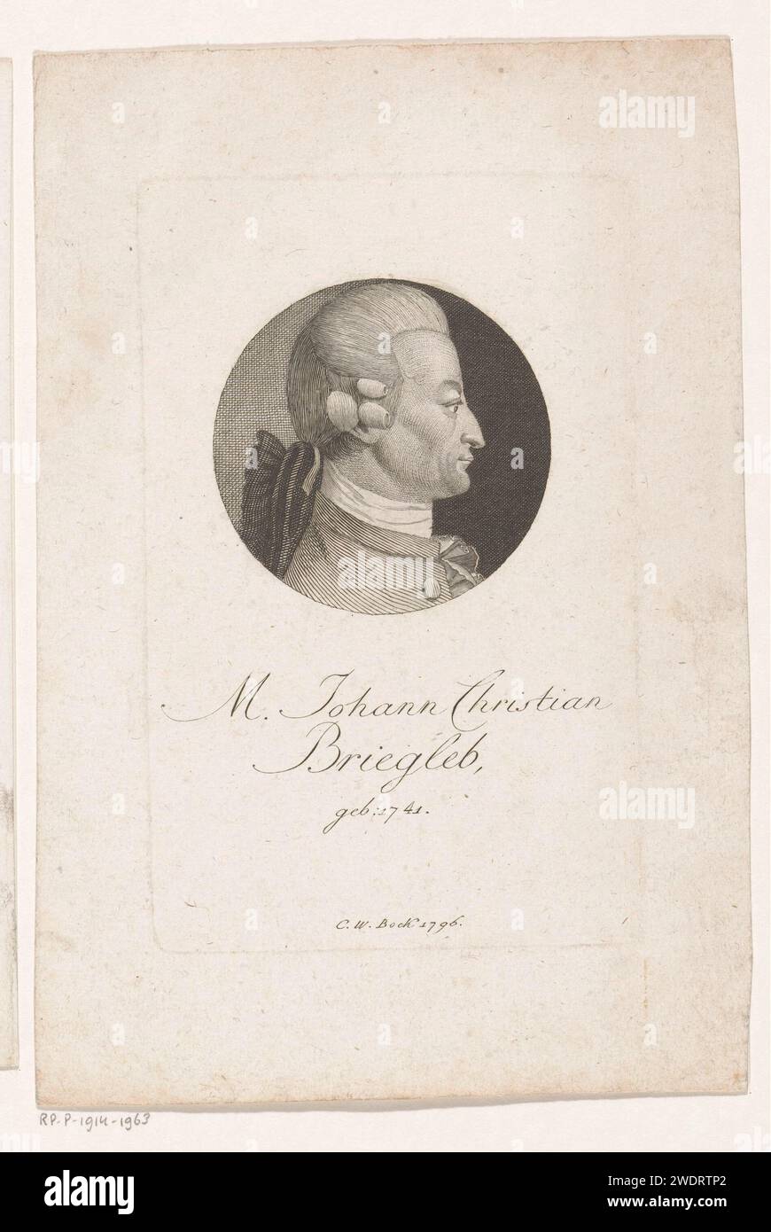 Portrait van Johann Christian Briegleb, Christoph Wilhelm Bock, 1796 ...