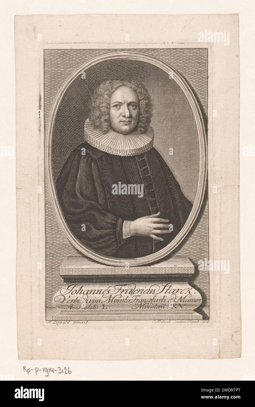 Portrait van Johann Friedrich Starck, Christian Fritzsch, after Franz ...