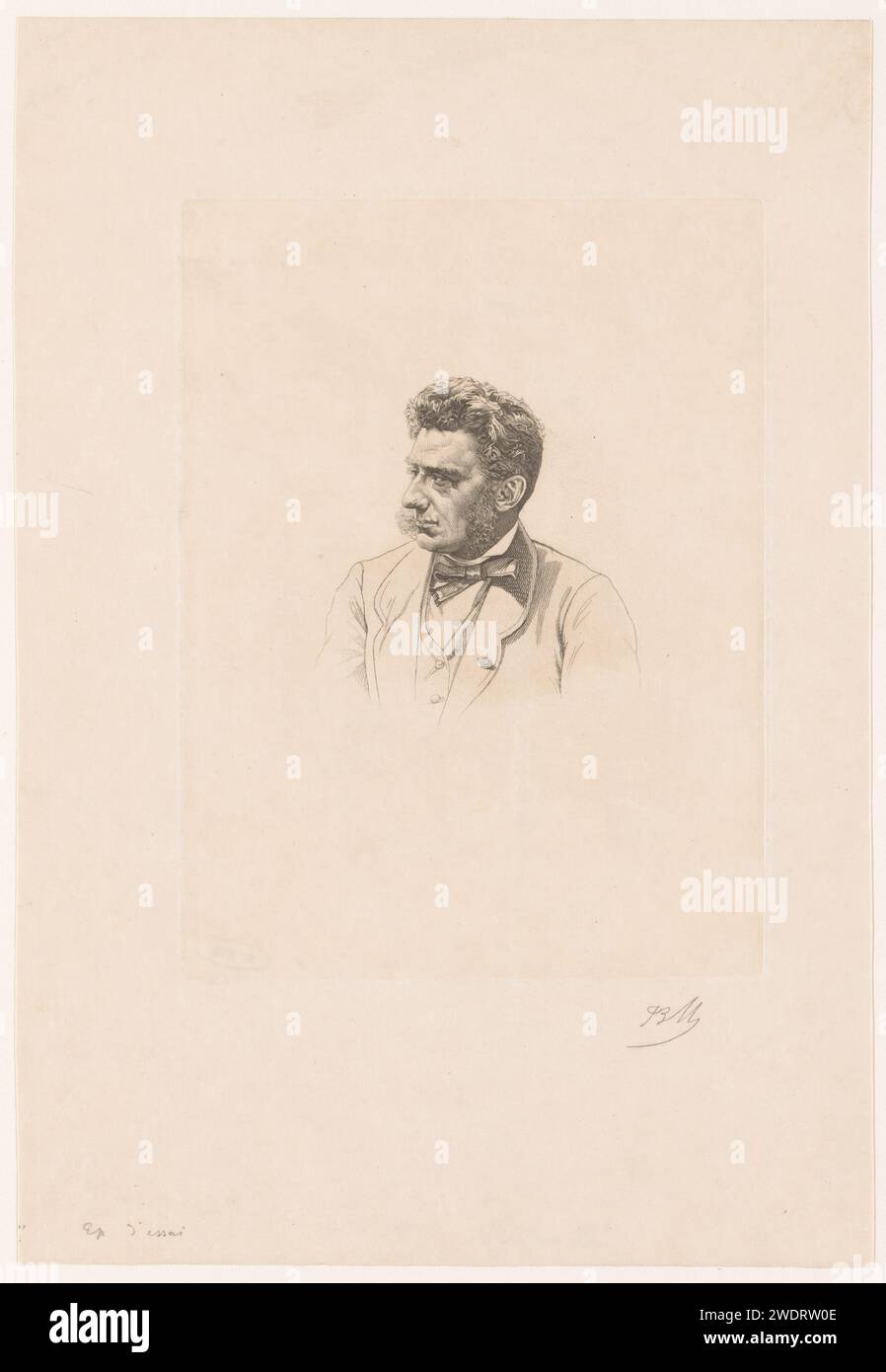 Portrait of Louis Hymans, Jean -Baptiste Meunier, 1831 - 1900 print ...