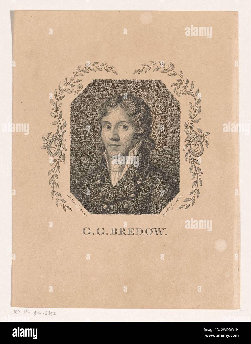 Portrait van Gottfried Gabriel von Bredow, Johann Friedrich Bolt, after ...