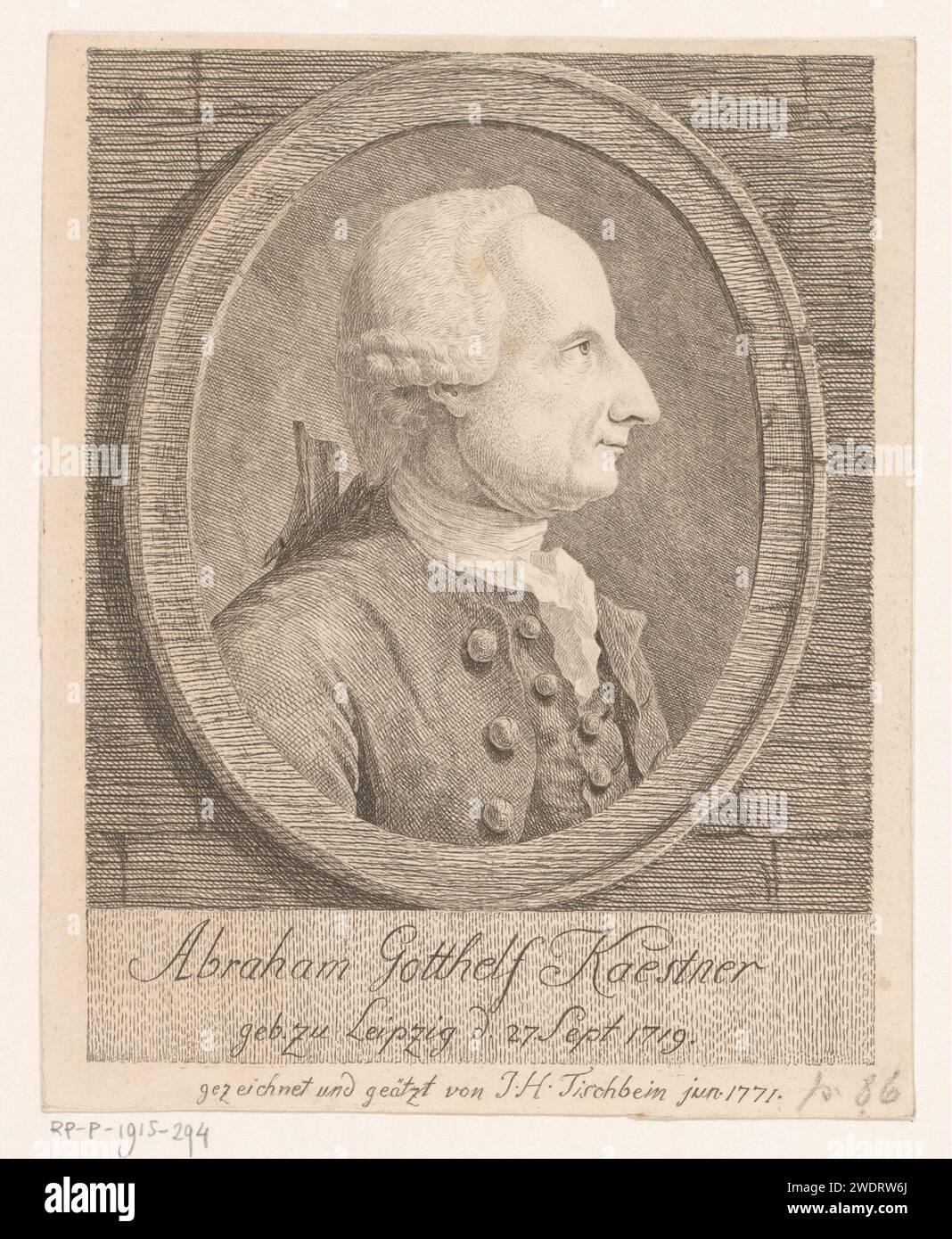 PortraT van Abraham Gotthelf Kaestner, Johann Heinrich Tischbein (1742 ...