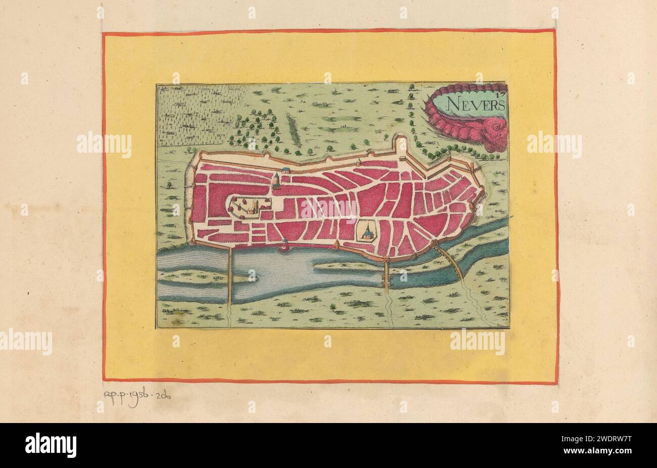 Map of Nevers, Anonymous, After Christophe Tassin, 1638 print This ...