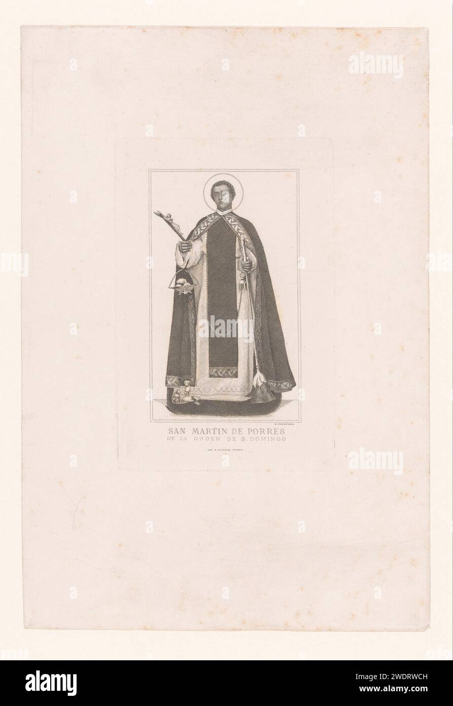 Holy Martinus van Porres, Michel Vermeiren, 1852 - c. 1900 print ...