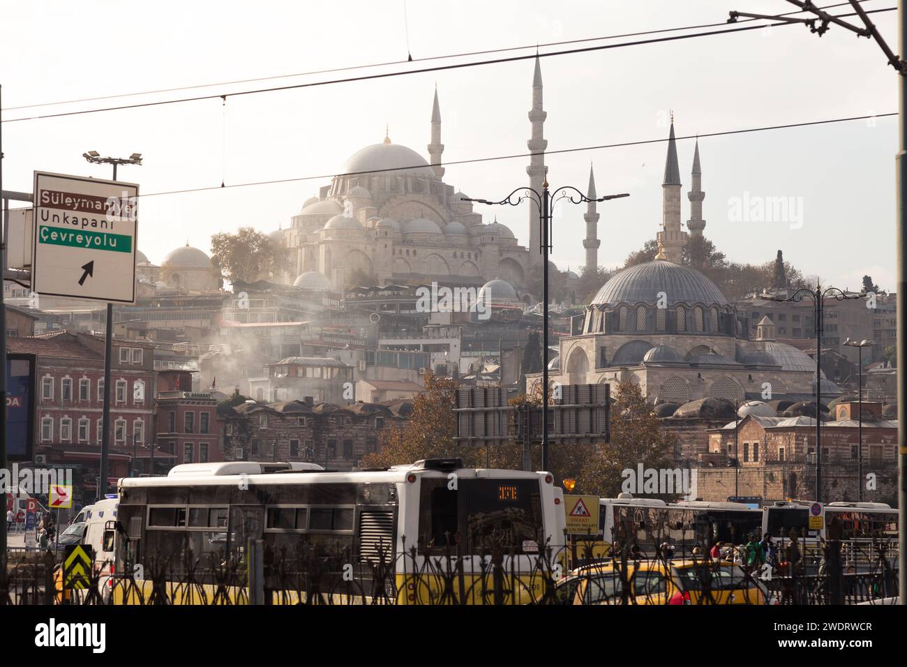 Rush hour at Istanbul with several mosques as background Stock Photo ...