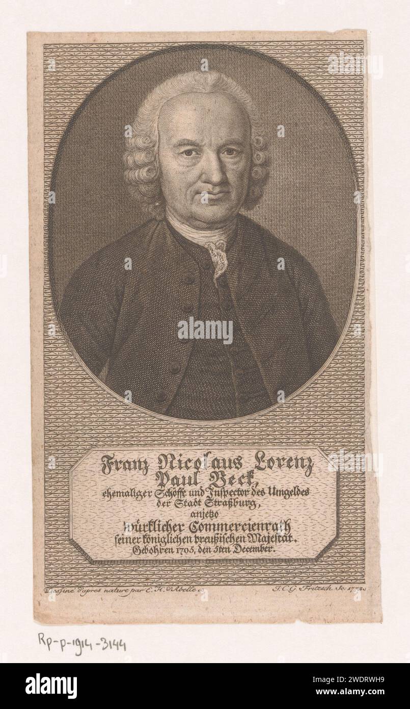 Portrait van Franz Nikolaus Lorenz Paul Beck, Johann Christian ...