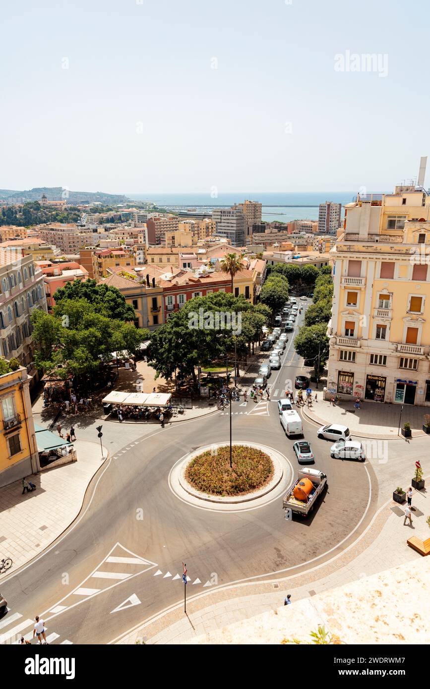 Photograph taken in the city of Cagliari, Italy, capturing an aerial ...