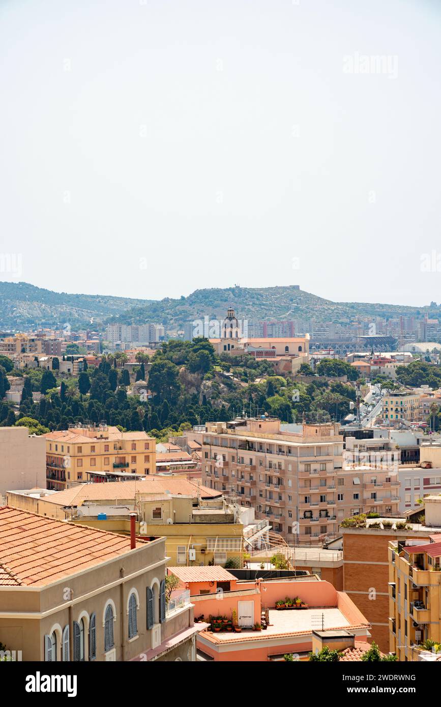 Photograph taken in the city of Cagliari, Italy, capturing an aerial ...
