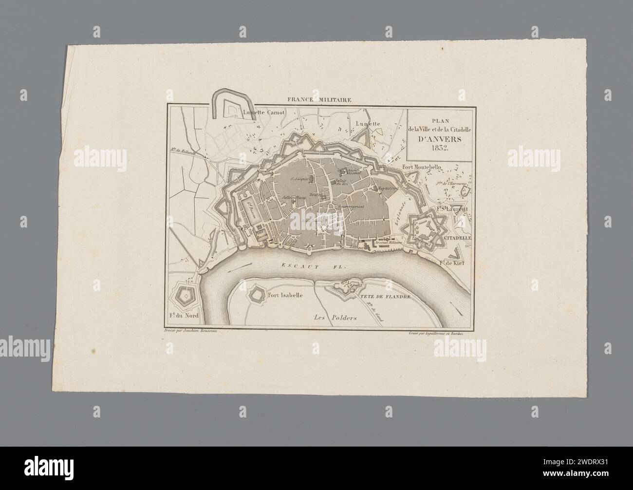 Map of the city of Antwerp with Citadel, Frédéric Auguste la Guillermie ...