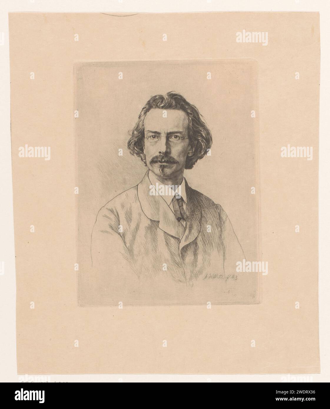 Portrait of Léonard Terry, Adrien de Witte, 1883 print paper etching ...