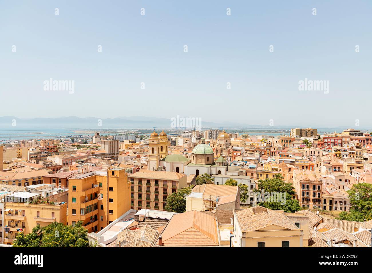 Photograph taken in the city of Cagliari, Italy, capturing an aerial ...