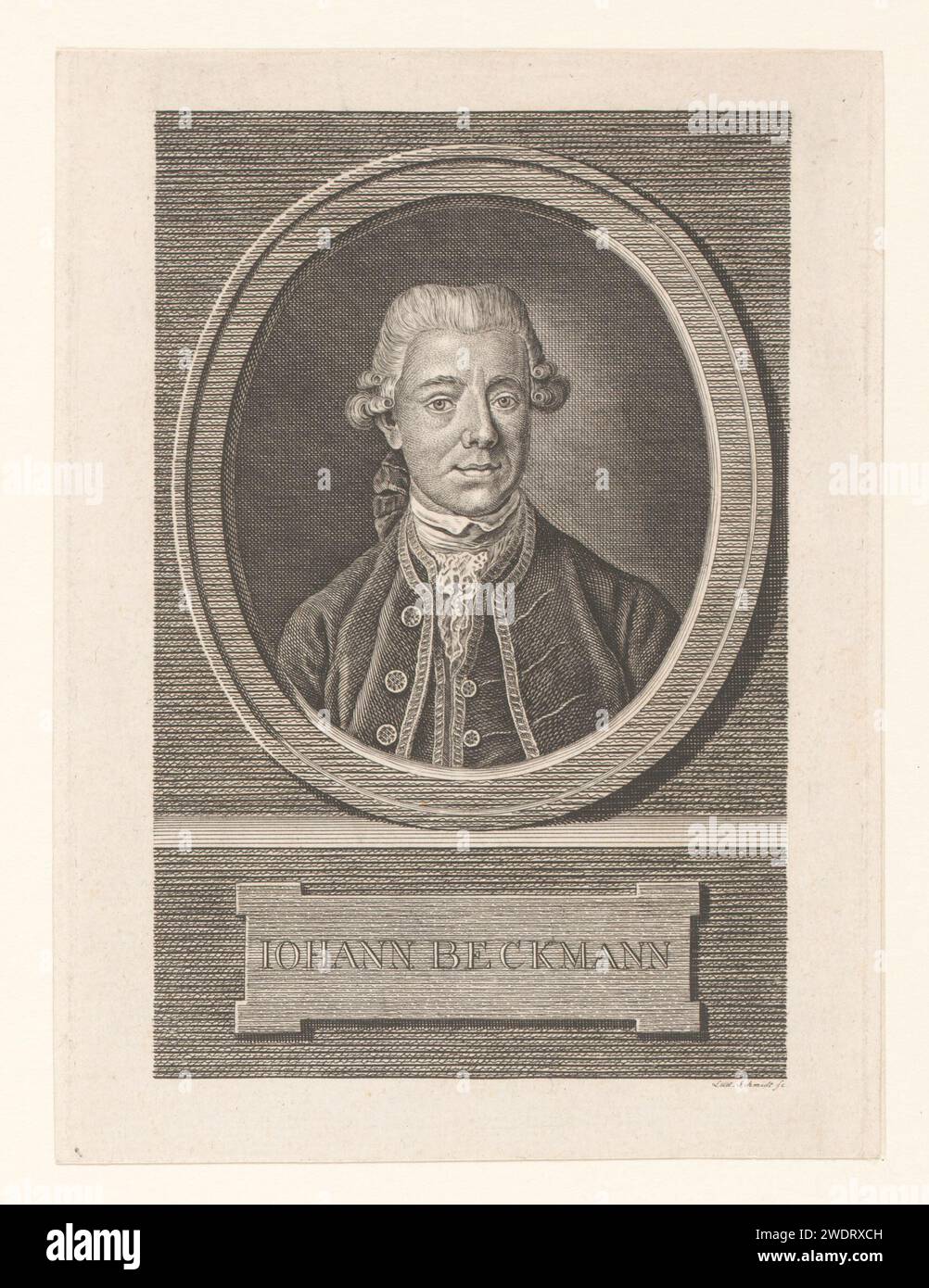 Portret van Johann Beckmann, Ludwig Schmidt, 1749 - 1799 print paper ...
