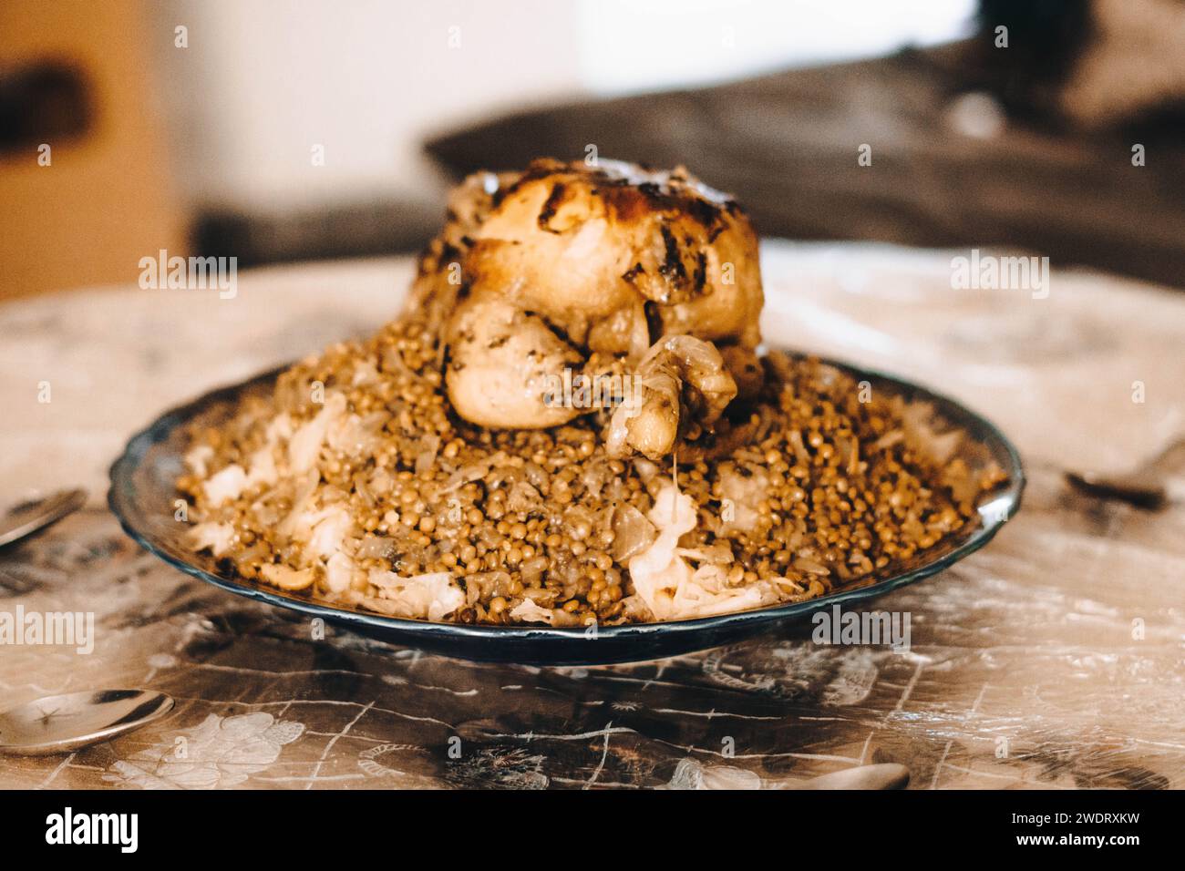 Refissa With chiken traditional food of morocco Stock Photo - Alamy