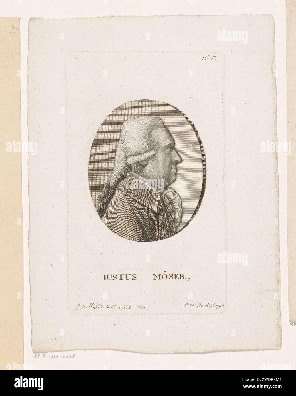 PortraT van Justus Möser, Christoph Wilhelm Bock, After Georg Gerhart ...