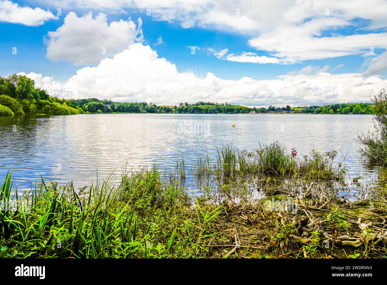 Nature at the Brucher Dam near Marienheide in North Rhine-Westphalia ...