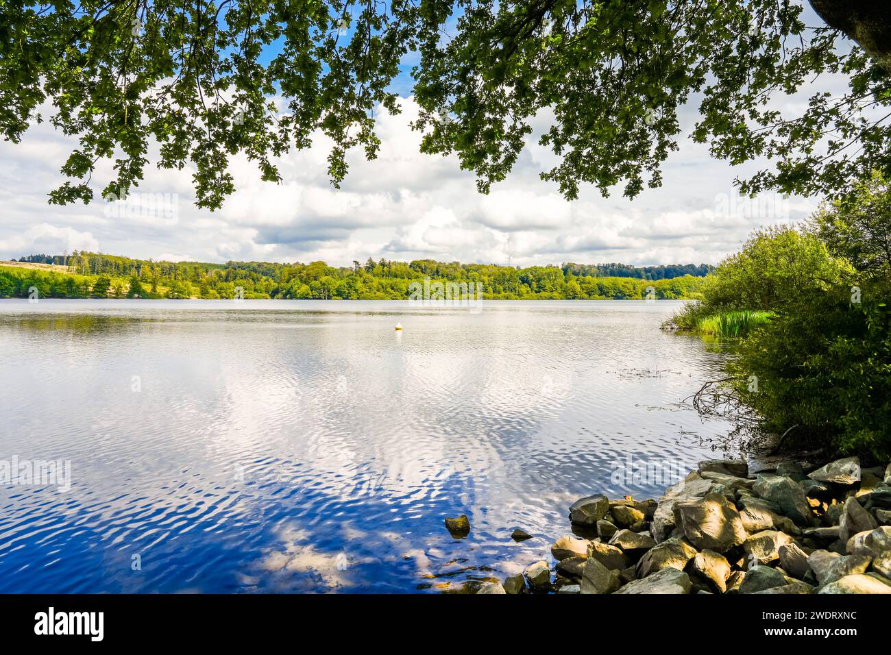Nature at the Brucher Dam near Marienheide in North Rhine-Westphalia ...