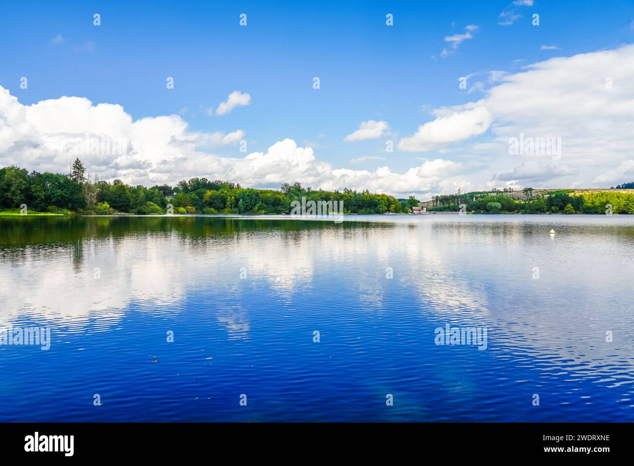 Nature at the Brucher Dam near Marienheide in North Rhine-Westphalia ...