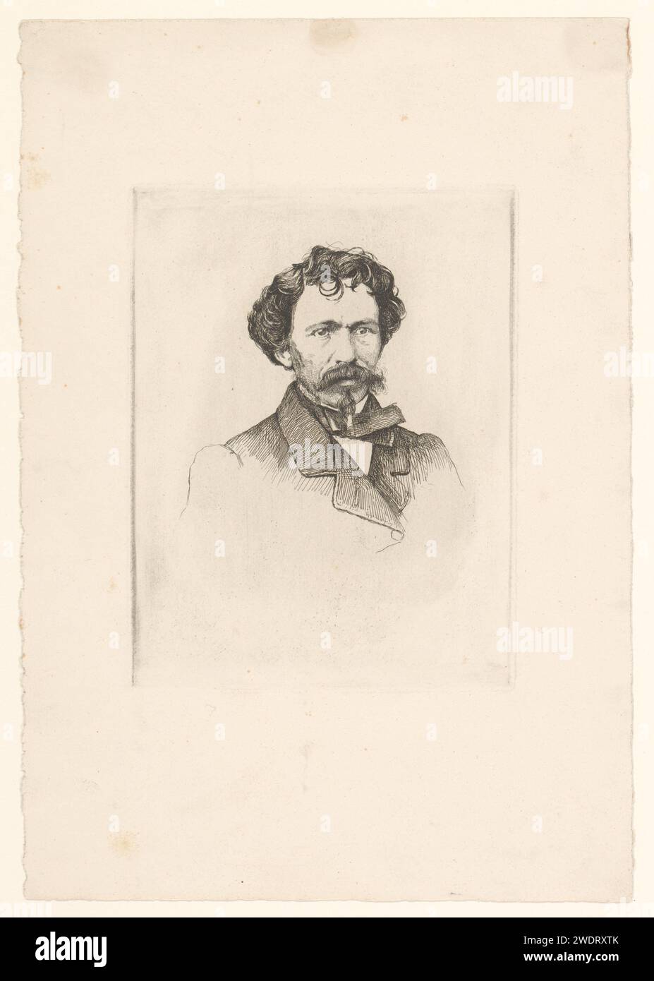 Portrait of Joseph Lies, Piet Verhaert, 1885 print paper etching ...