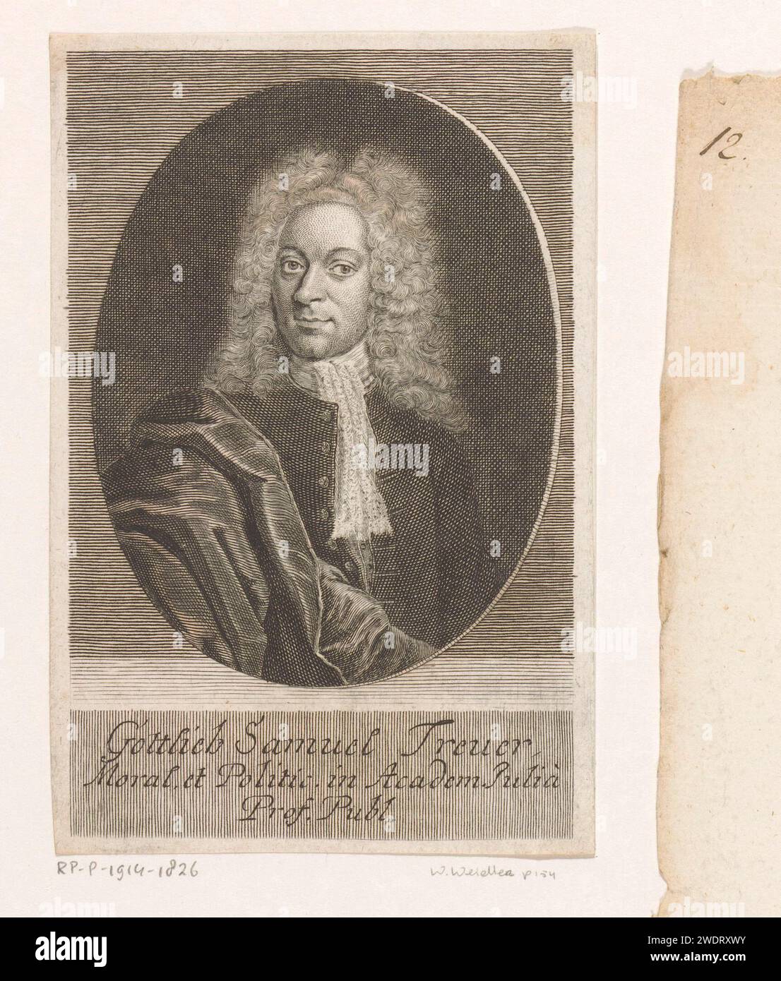 Portrait van Gottlieb Samuel Feuer, Martin Bernigeroth, 1725 print ...