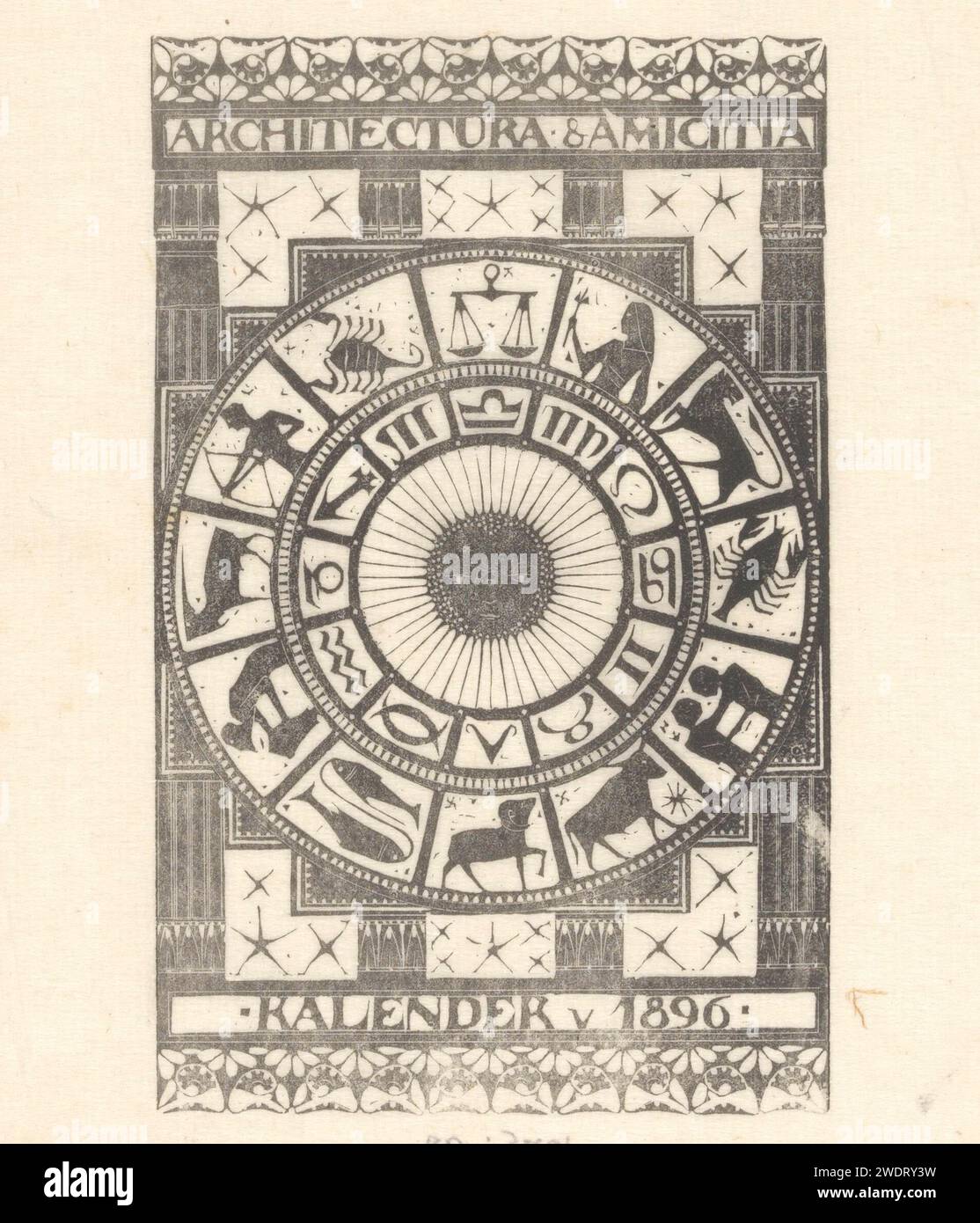 Cover calendar 1896, Mathieu Lauweriks, 1895 print Calendar cover for ...