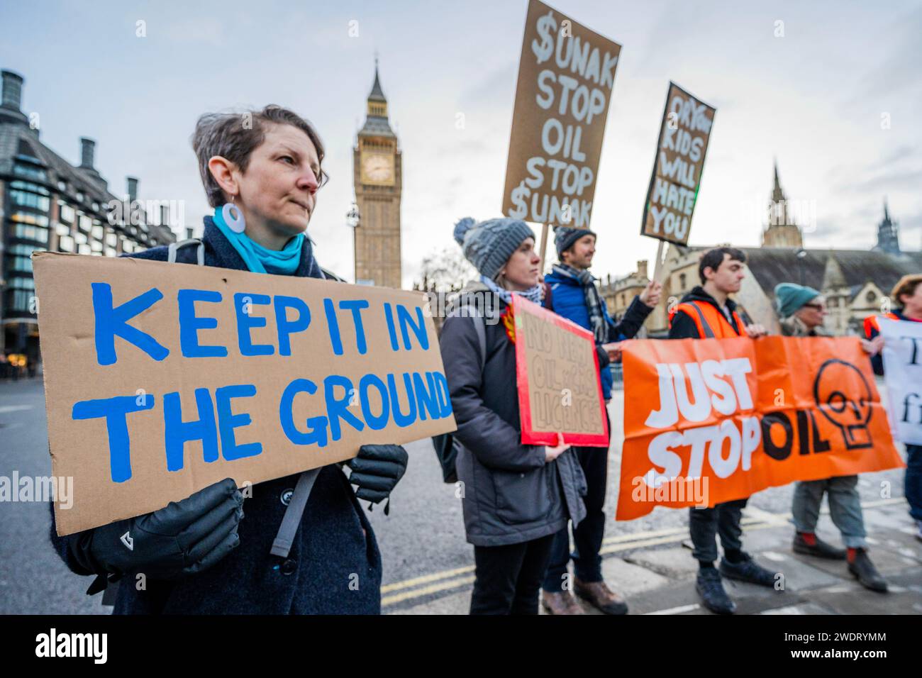 London, UK. 22nd Jan, 2024. No future in fossil fuels protest in ...