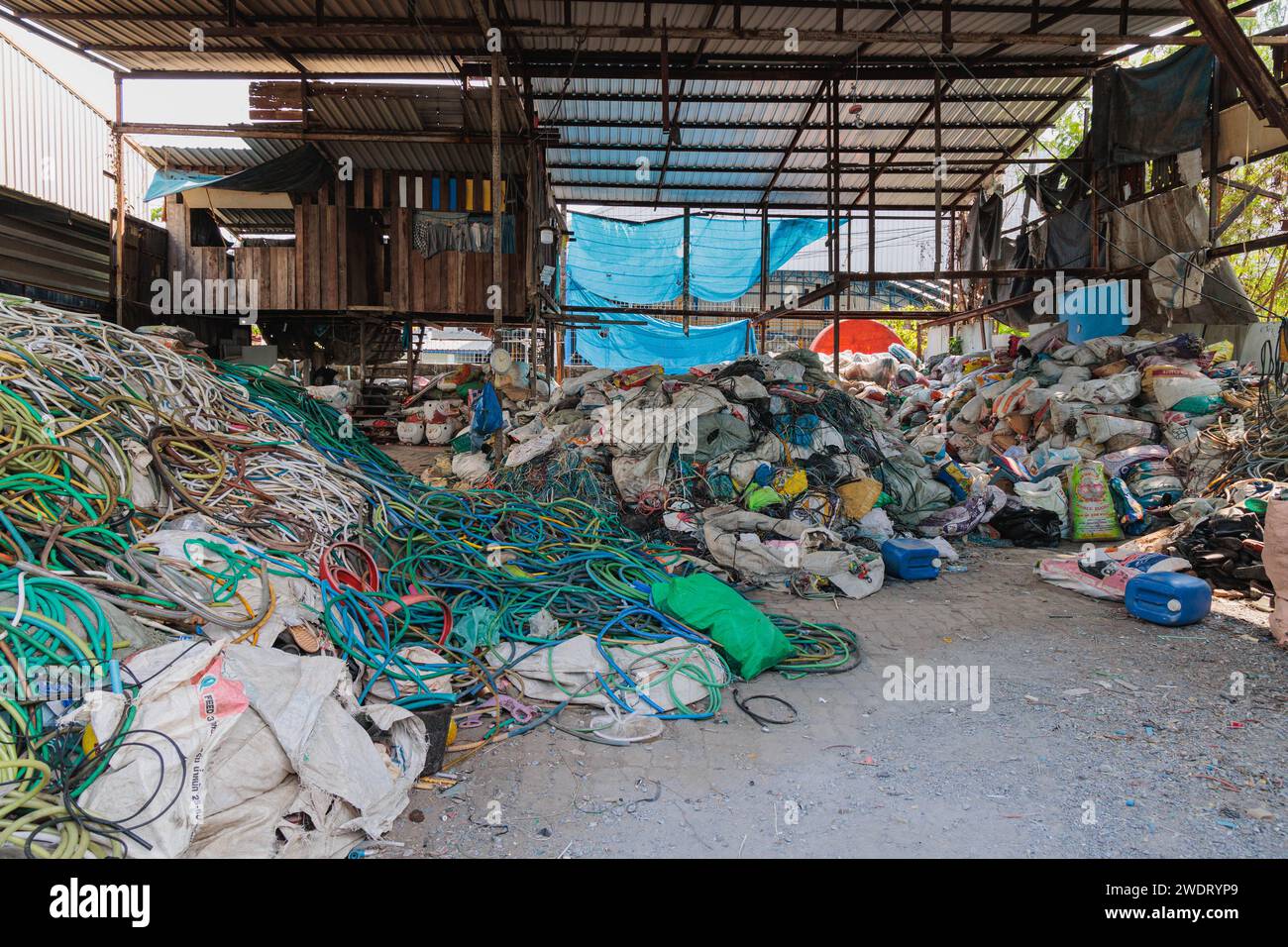 Bangkok, Thailand. 20th Jan, 2024. Huge pile of hoses prepared for ...