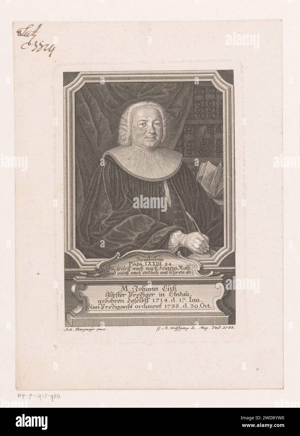 PortraT van Johann Lutz, Gustav Andreas Wolfgang (1692-1775), after ...