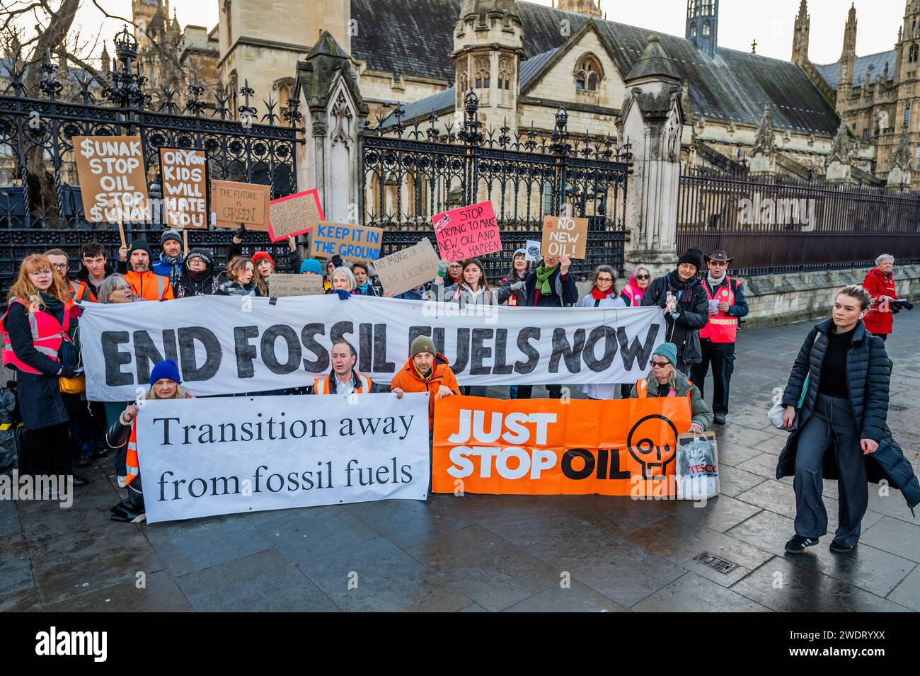 London, UK. 22nd Jan, 2024. No future in fossil fuels protest in ...
