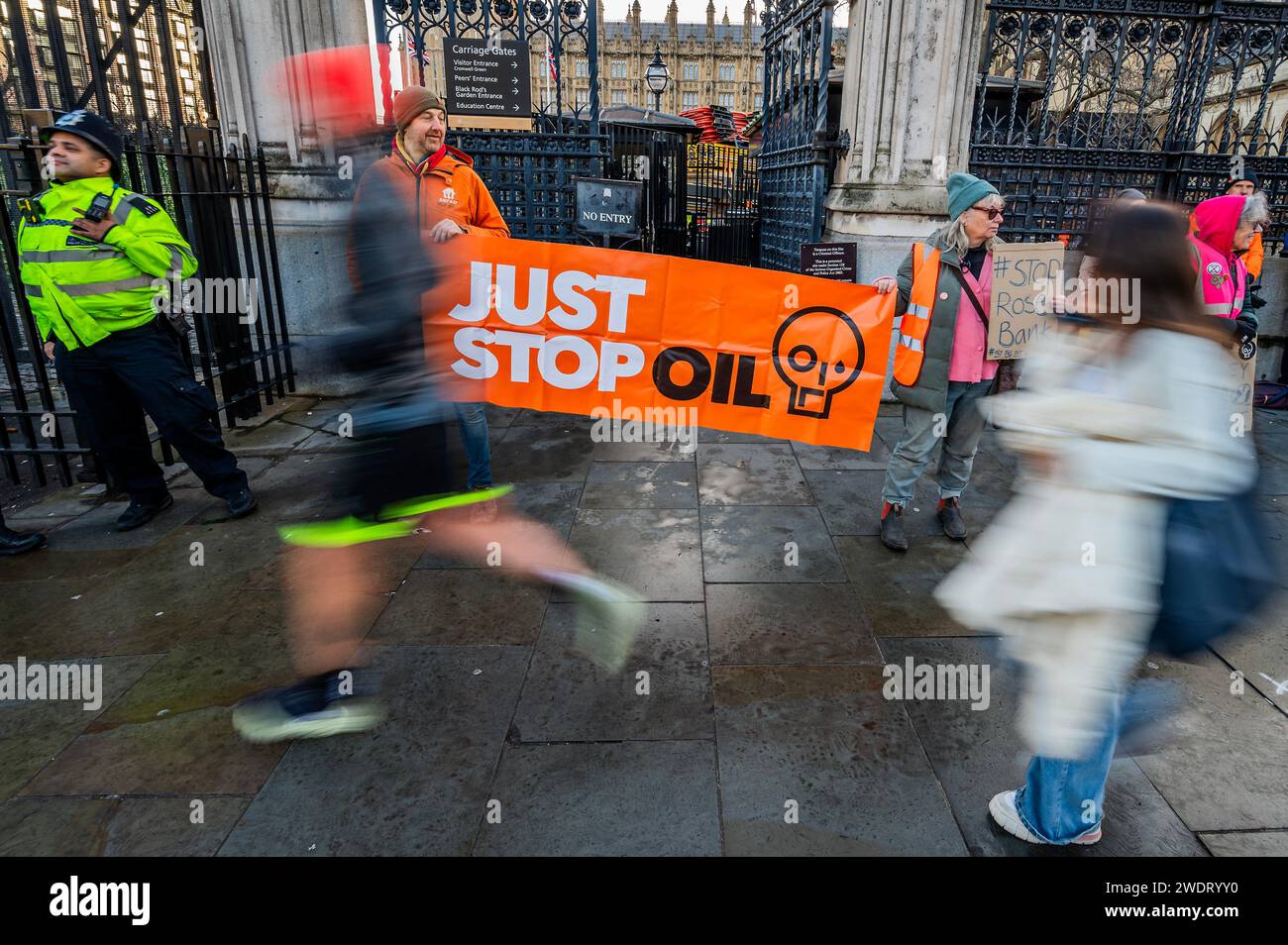 London, UK. 22nd Jan, 2024. Picketing the MP and staff entrance - No ...
