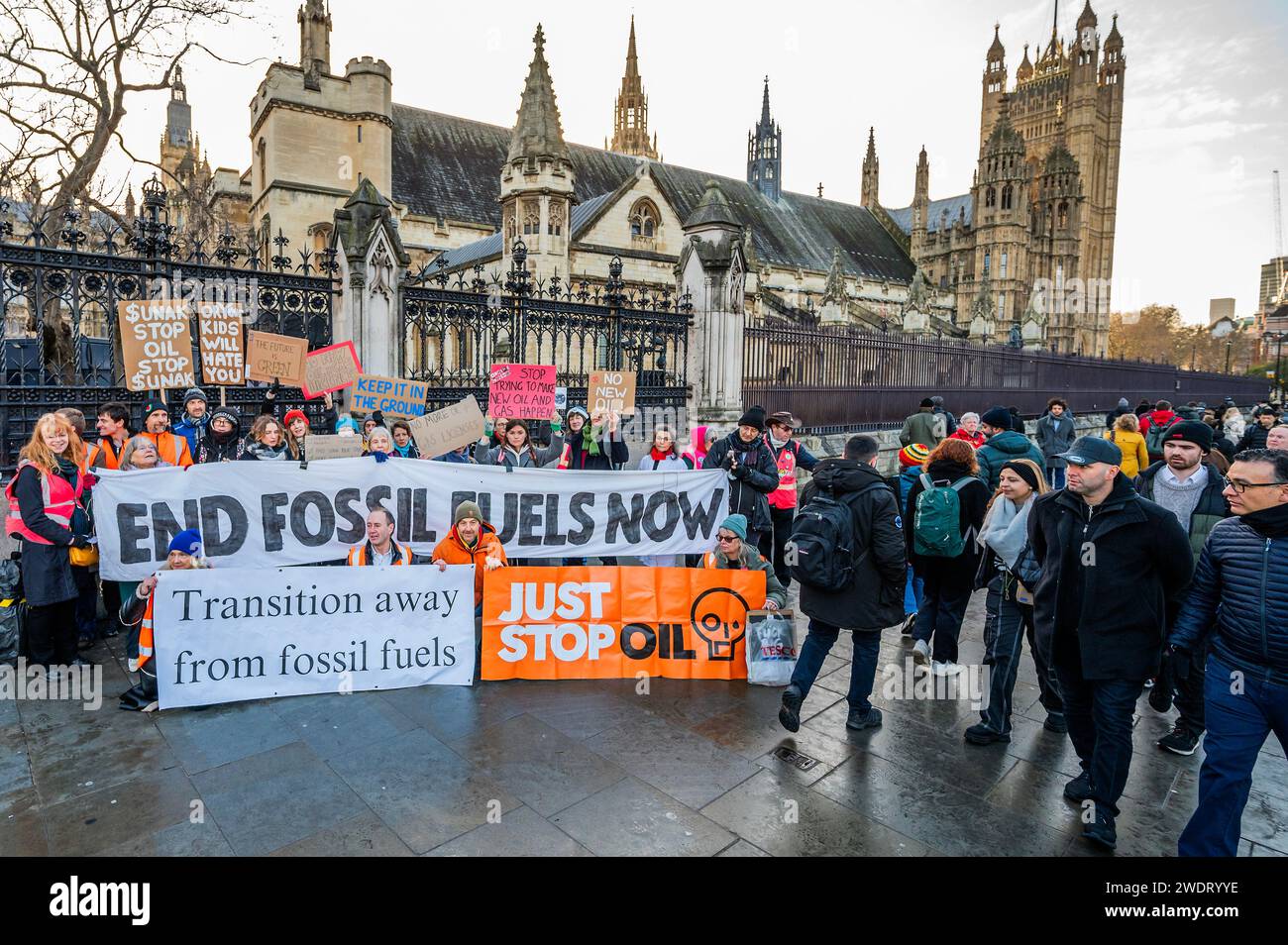 London, UK. 22nd Jan, 2024. No future in fossil fuels protest in ...