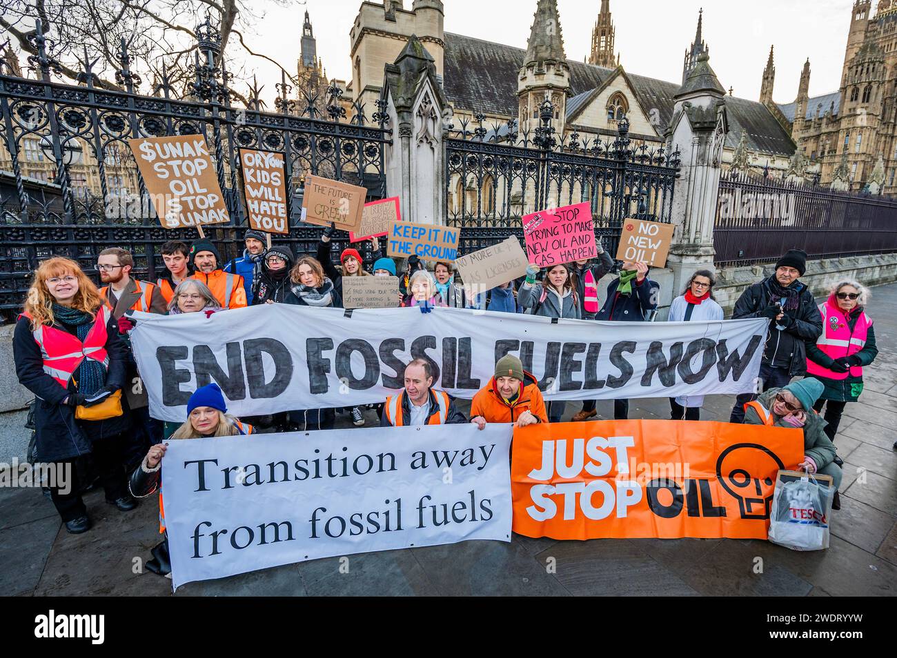 London, UK. 22nd Jan, 2024. No future in fossil fuels protest in ...