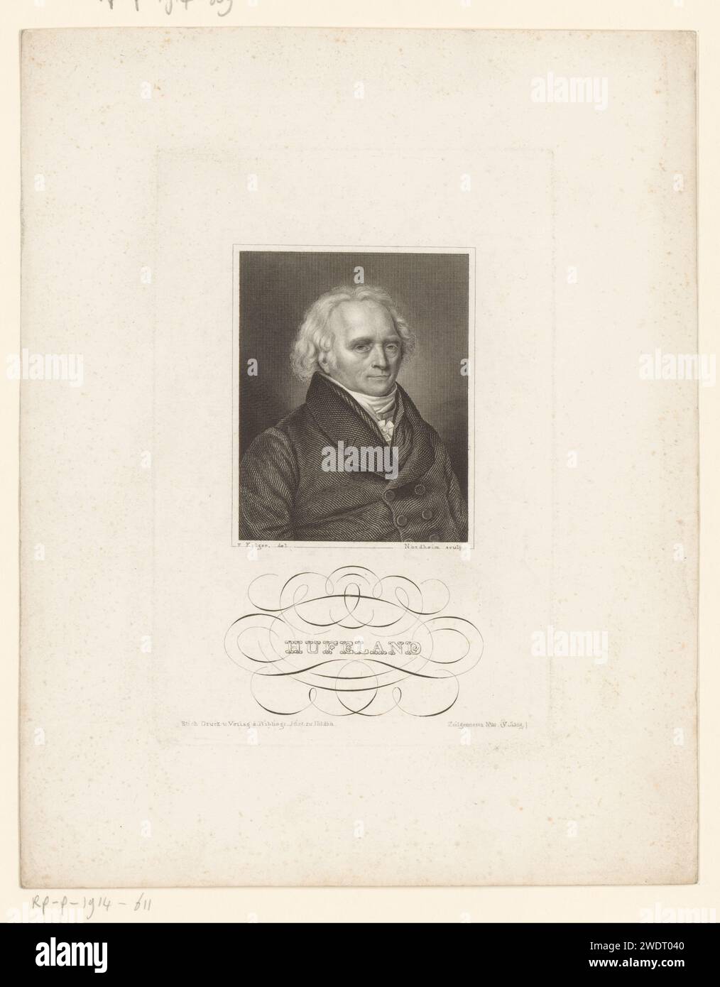 Portrait van Christoph Wilhelm von Hufeland, Johann Georg Nordheim ...