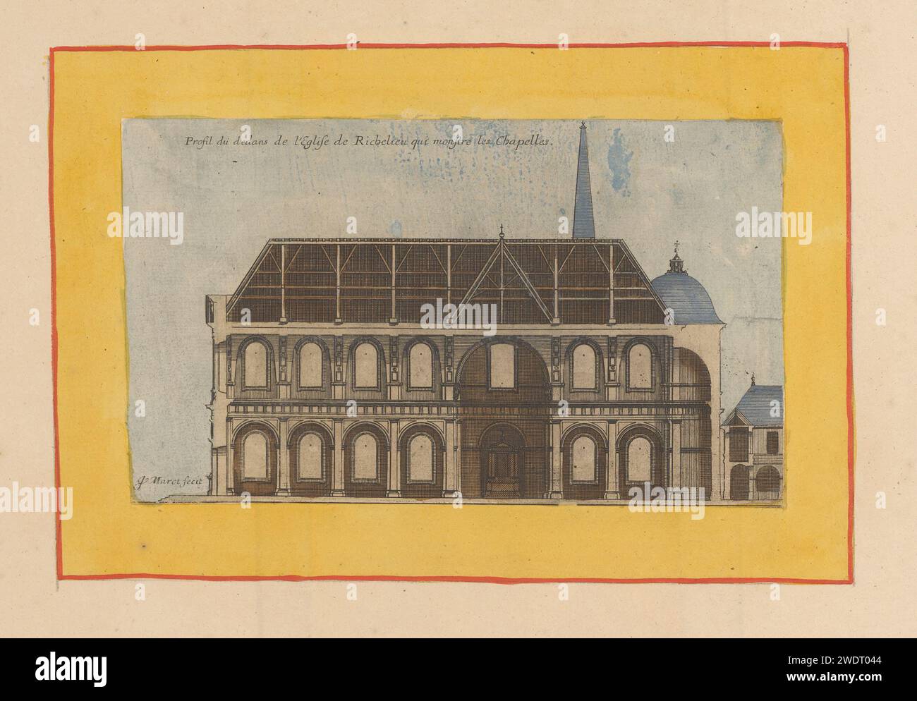 Cross -section of the church of Richelieu, Jean Marot (I), 1629 - 1679 ...