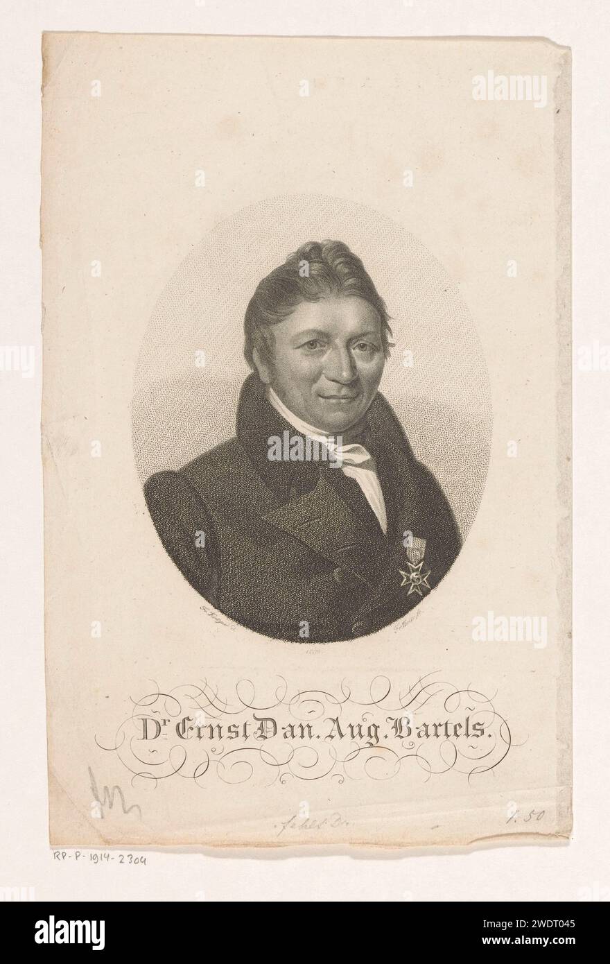 PortraT van Ernst Daniel August Bartels, Johann Friedrich Bolt, after ...