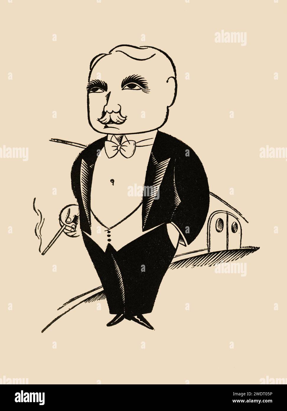 Otto Hermann Kahn, Comic portrait by Miguel Covarrubias Stock Photo - Alamy