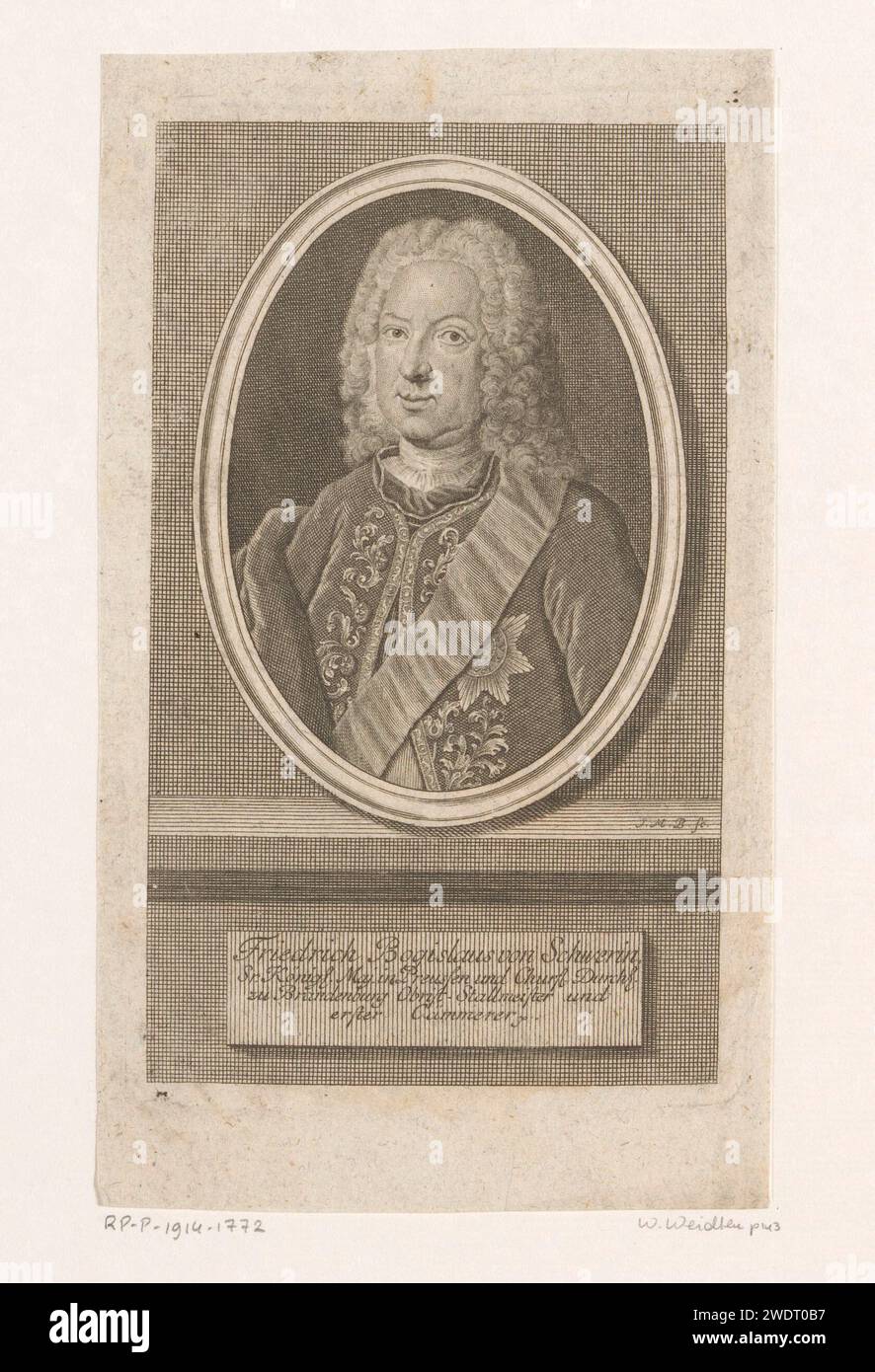 Portrait of Friedrich Bogislav, Grave of Schwerin, Johann Martin ...