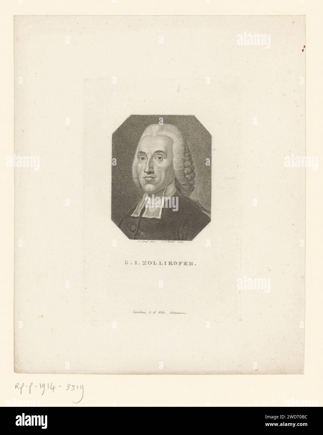 PortraT van Georg Joachim Zollikofer, Karl Traubott Riedel, After Anton ...