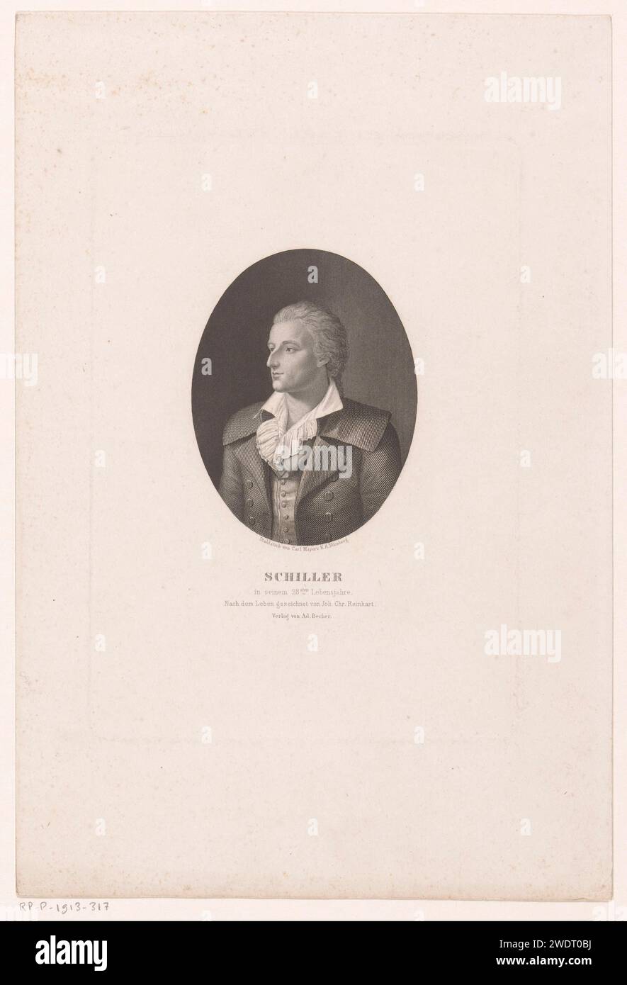 PortraT van Friedrich von Schiller, Carl Mayer, after Johann Christian ...
